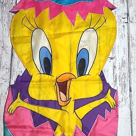Warner Bros. | Accents | Vintage 9s Fullsize House Flag Banner Tweety ...
